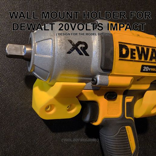 🛠️ Wall Mount Holder for Dewalt 20V IMPACT・ 3D File for 3D printing・Cults