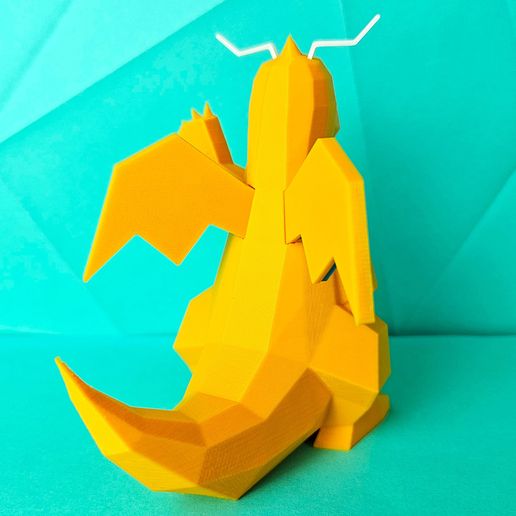 🐉 Dragonite Low Poly Pokemon・ 3MF File for 3D printing・Cults