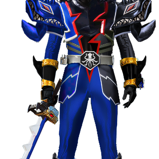 🦖 Evil Dino Fury Blue Ranger・ STL File for 3D printing・Cults