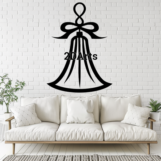 STL file Bell 2D Wall Art/Window Art STL & SVG File for 3D Printing and ...