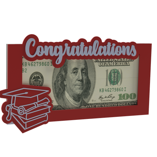 🎓 Graduation Gift - Money Holder with text "Congratulation"・ STL File ...