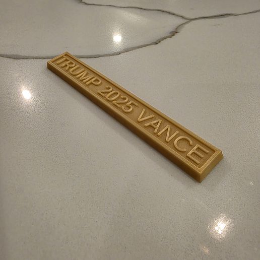 🔖 Trump & Vance Gold Bar BookMark・Free STL File for 3D printing・Cults