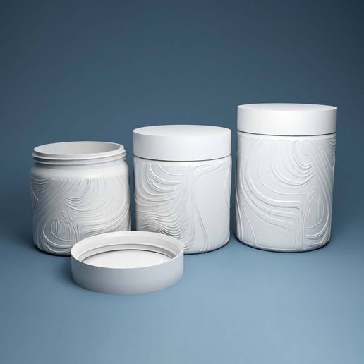 STL file Set of 3 Storage Boxes with Screw Caps - 3D Printing STL File ...