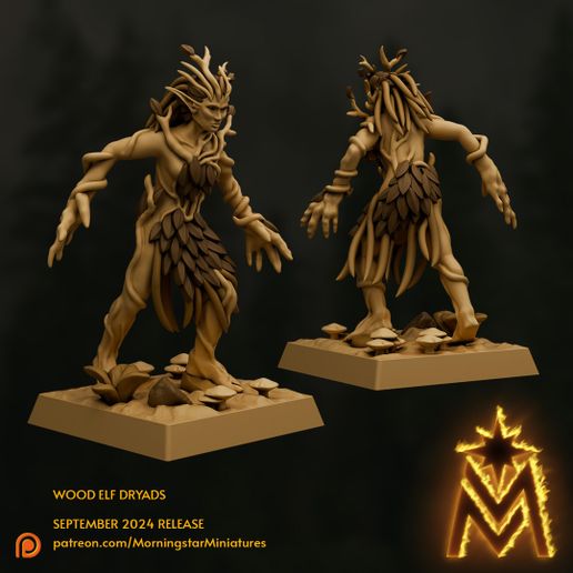 3D file Wood Elf Dryads | 32mm Scale Presupported Miniatures 🪵 ・3D ...