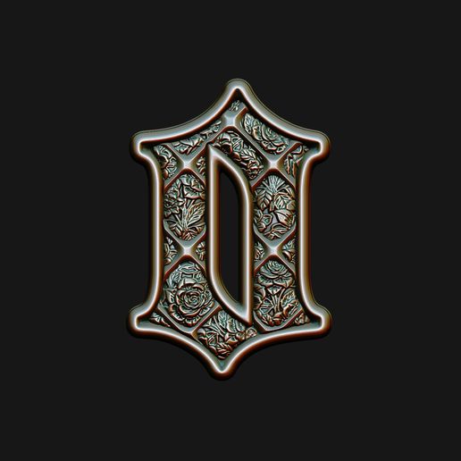🔢 the gothic baroque rococo numbers design Bronze Relief Symbols・ 3D ...