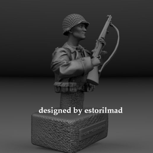 👤 BUST AMERICAN SOLDIER IN THE ARDENNES・ STL File for 3D printing・Cults