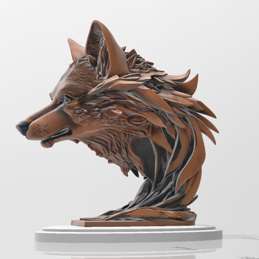 🐺 D94 wolf sculpture・ STL File for 3D printing・Cults