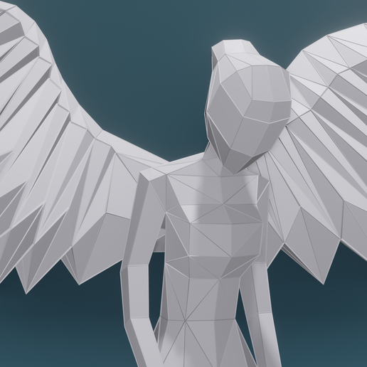👼 ANGEL GIRL LOW POLY WINGS\ АНГЕЛ ЛОУ ПОЛИ・ OBJ File for 3D printing・Cults