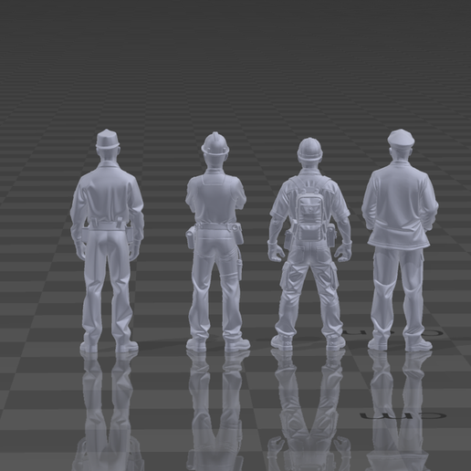 ♂️ 4 Pack HO Scale Male Railway Crew STL - Ultra-Detailed Resin ...