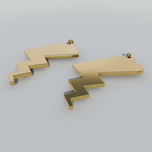 🧑‍🤝‍🧑 Pikachu tails couple pendants・ STL File for 3D printing・Cults