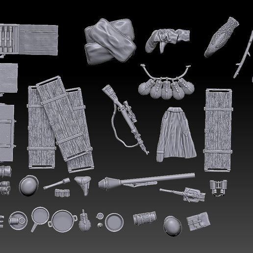 ⚙️ MA Models 3D Mini Diorama Trench &ww2 german gear and props1/35・ STL ...