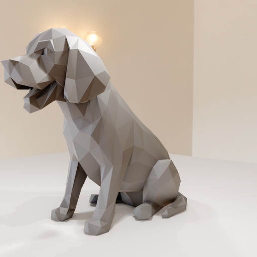 STL file beagle sitting smiling low poly stl 🐕 ・3D print design to ...