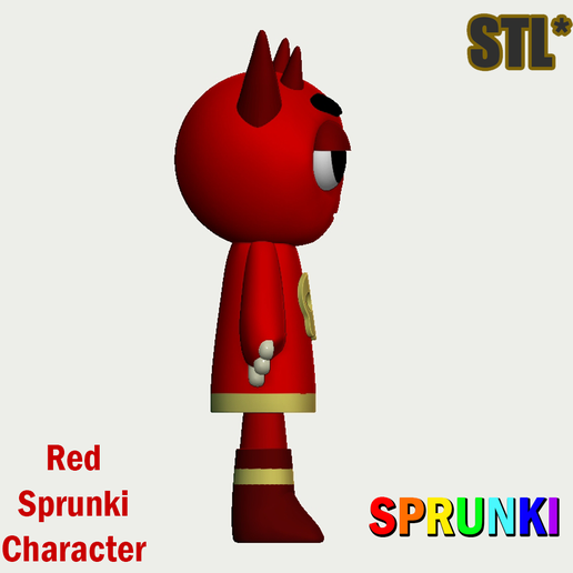 🦸 Red Raddy STL Sprunki Incredibox STL 3D Character Fanart・ STL File ...
