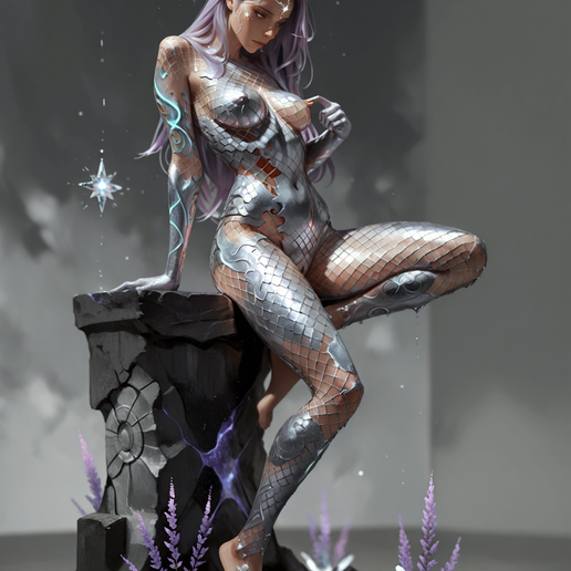 👙 Celestial Dryad — High‑Poly STL (AI‑Generated, Raw Mesh)・ STL File for 3D printing・Cults