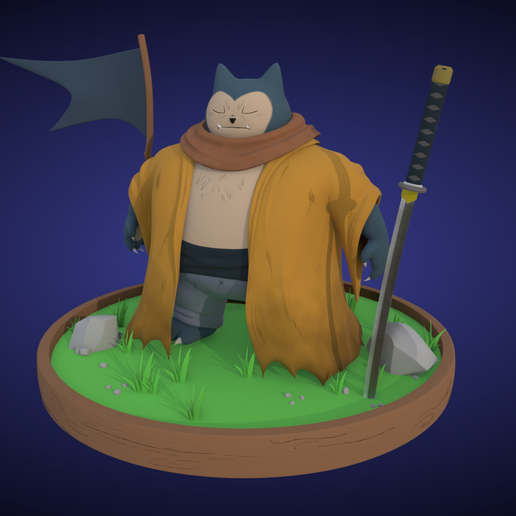 🗡️ Snorlax - Samurai Style・Free STL File for 3D printing・Cults