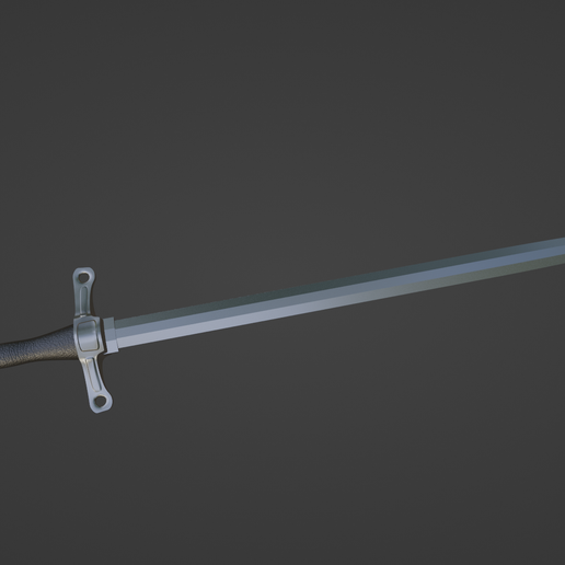 💂 Virelock – 1150 mm Fantasy Longsword STL with Ornate Guard & Pierced ...