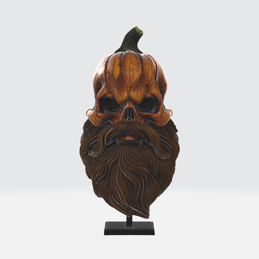 🎃 Pumpkin Skull Beard | Halloween Horror 3D Print | Pumpkin Head ...