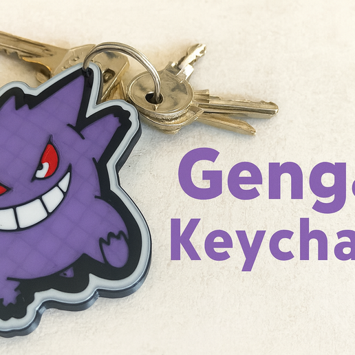 🗝️ Gengar keychain, Pokémon・ 3MF File for 3D printing・Cults