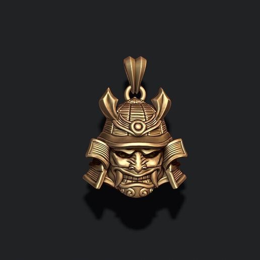 🗡️ Samurai head pendant 3D print model・ 3D File for 3D printing and CNC ...