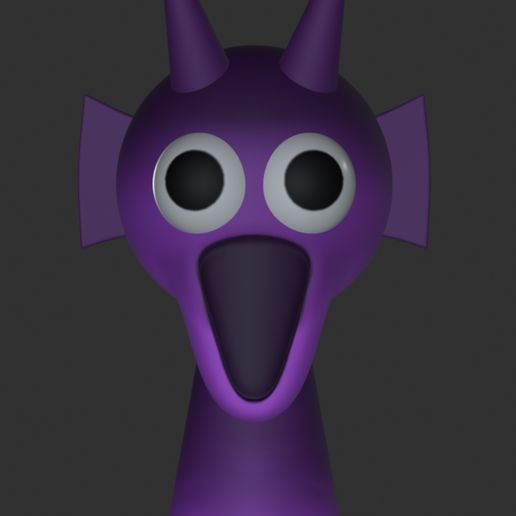 OBJ file Durple, sprunki phase 2 horror 🎵 ・3D printable design to ...