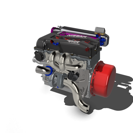 💶 Motor SR20 x4 combos ITB Turbo Twin Turbo・Archivo STL para Impresión ...