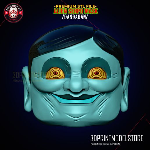 Archivo 3D Alien Serpo Mask - Dandadan Cosplay Props Anime 👽 ・Modelo ...