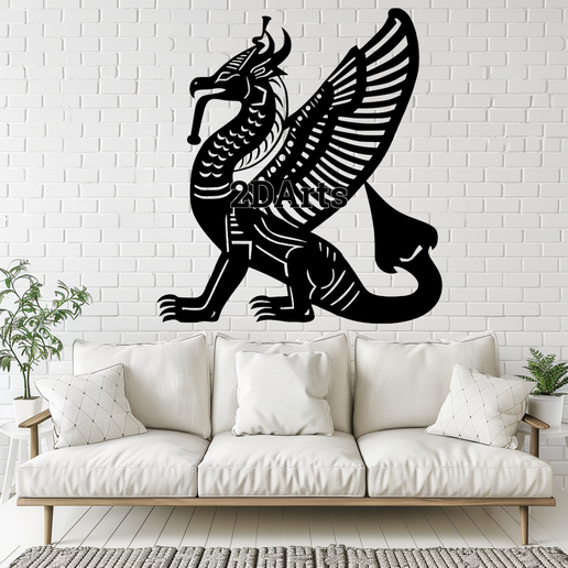 🐉 Egyptian Dragon 2D Wall Art/Window Art - Digital STL & SVG File for ...