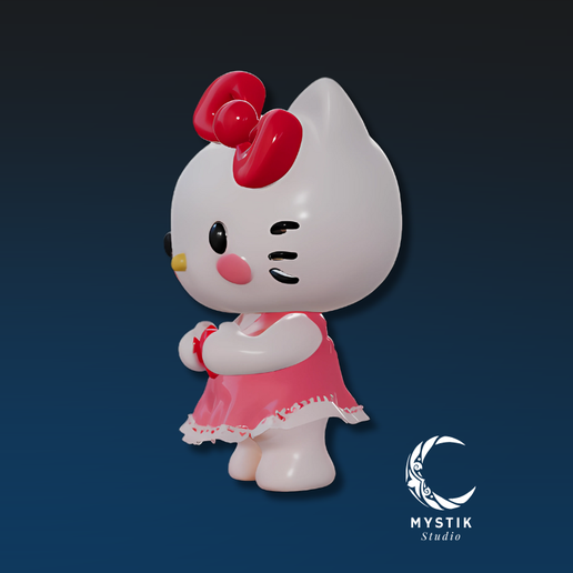 👋 Hello Kitty in Love - Chibi Miniature with Heart・ STL File for 3D ...