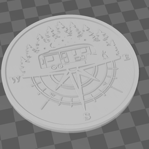 STL file Camper Compass Coaster 🧭 (3MF)・3D printer model to download・Cults