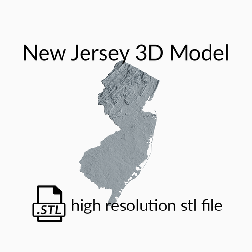 🇺🇸 USA State of New Jersey Topographic Map - 3D Terrain Elevation ...