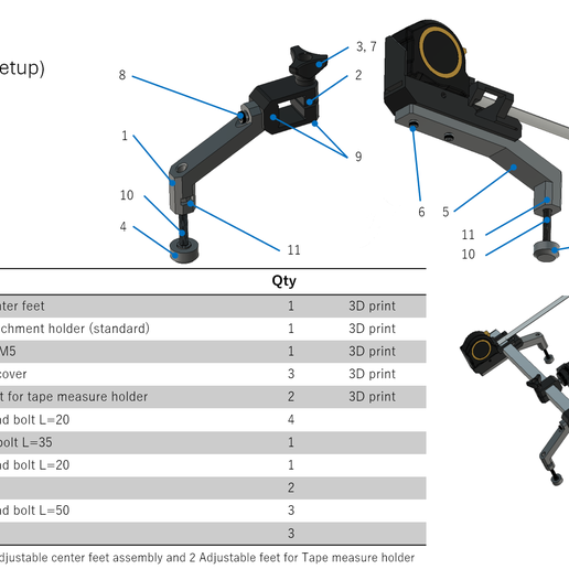 🛞 DIY wheel alignment gauge [modular design]・ STL File for 3D printing ...