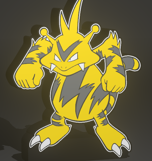 🐉 Lightbox pokemon #125 Electabuzz・Free 3MF File for 3D printing・Cults