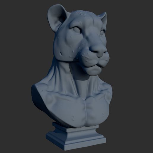🐆 Leopard Head Bust 3D Model - Bust STL Printable・Arquivo STL para ...
