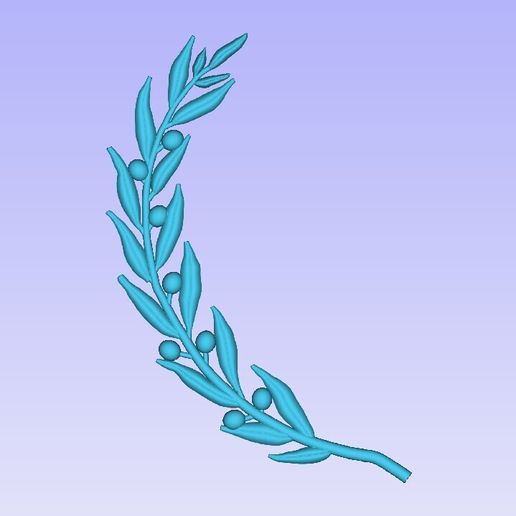 🫒 Olive branch・ STL File for CNC machining - Laser cutting・Cults