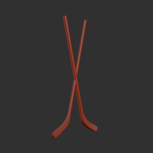 STL file Hockey sticks crossed 3d relief .stl file 🏒 ・3D printing ...
