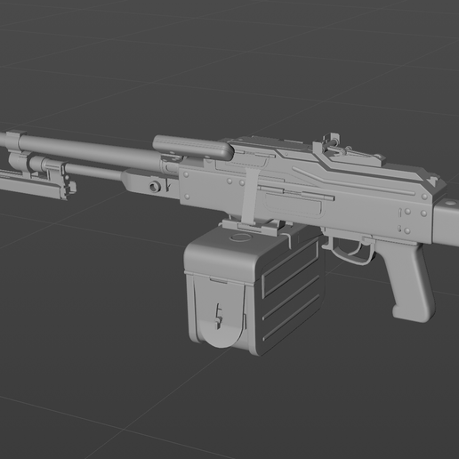 🔫 Digital model of the Soviet PKM machine gun・ OBJ File for 3D printing ...