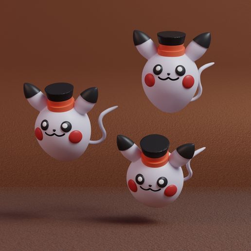 🐉 Pokemon - Ghost Pikachu・Archivo STL para Impresión 3D・Cults