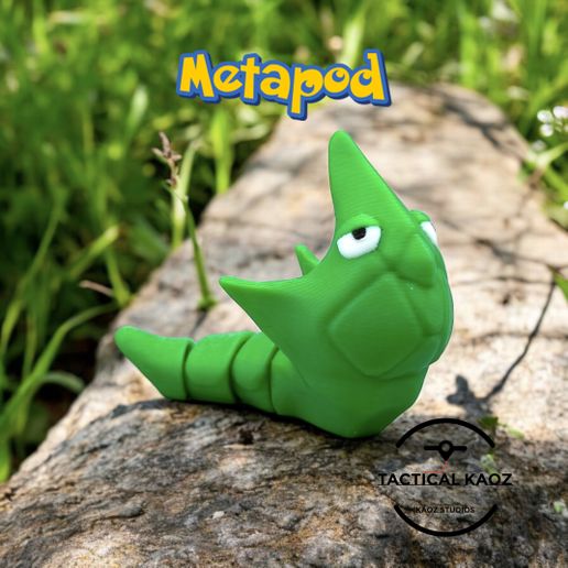 🐉 Metapod Flexi Articulating Pokemon・ STL File for 3D printing・Cults