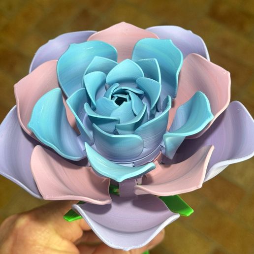 3D printable ROSE Mechanised Articulated Flower • made with Bambu A1 ...
