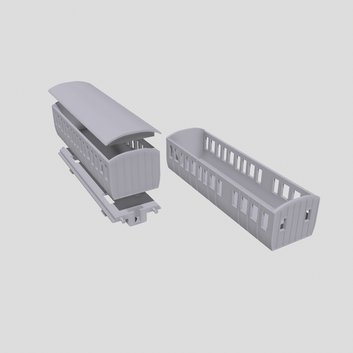 🛞 N gauge 4 wheel coaches(1:148ish)・Free STL File for 3D printing・Cults