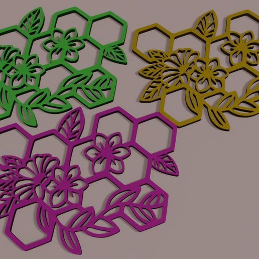 💐 Hexagon flower・Free STL File for 3D printing・Cults