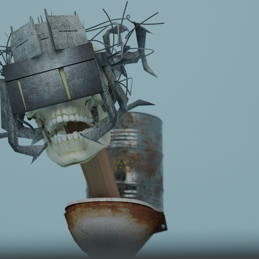 🚽 Skibidi toilet (Skeleton Toilet)・ STL File for ・Cults