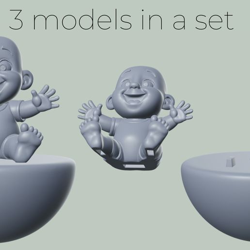 👶 Happy Baby on Hemisphere – High-Quality 3D Print Model (Two Versions ...