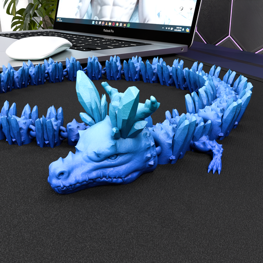 🔮 Articulated Crystal Dragon 2, Articulating Flexi Pet, HIGHLY DETAILED ...