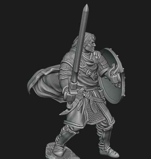 🗡️ Fantasy Knight with Sword and Shield・ STL File for 3D printing・Cults