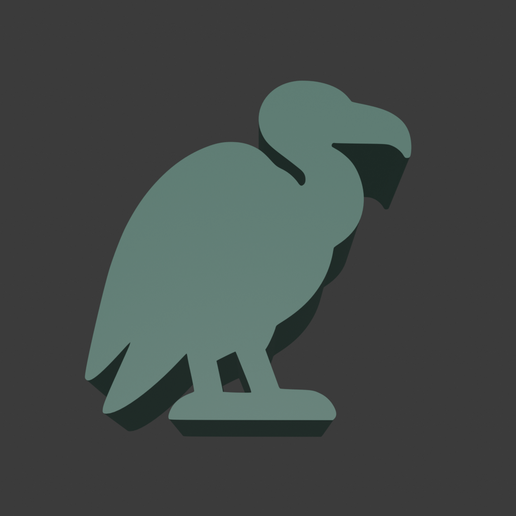 🦢 Vulture Meeple Silhouette – 3D Printable Game Token・ 3D File for 3D ...