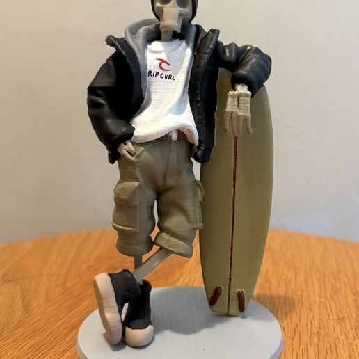 💀 Skeleton Surfer with Surfboard 4 Color 3MF & STL・3D Print with the ...