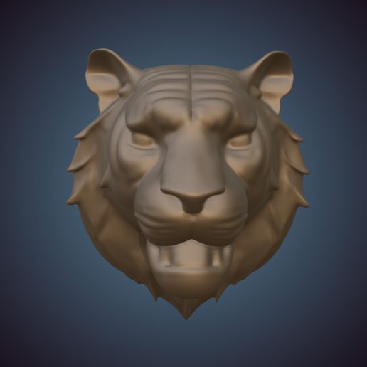 🐅 Tiger Head Carving・Archivo STL para Impresión 3D・Cults