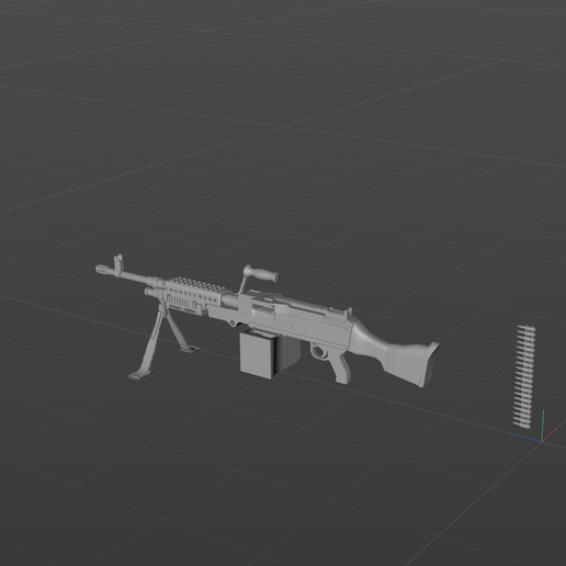 OBJ file American M240B machine gun 3D model material-1 🔫 ・3D printing ...