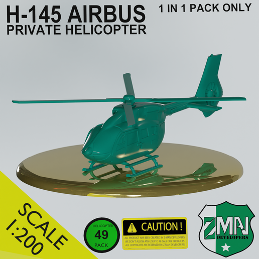️ H145 AIRBUS HELICOPTER V1・ STL File for 3D printing・Cults